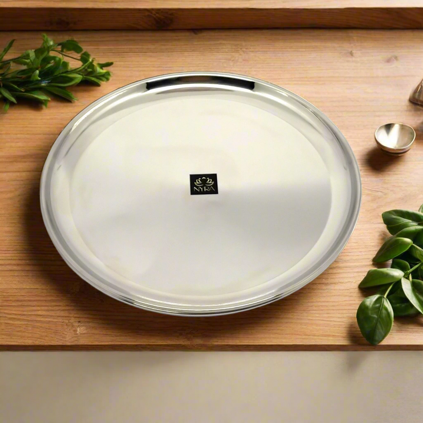 Stainless Steel Plates Set - Heavy Gauge Steel Lunch/Dinner Plates ...