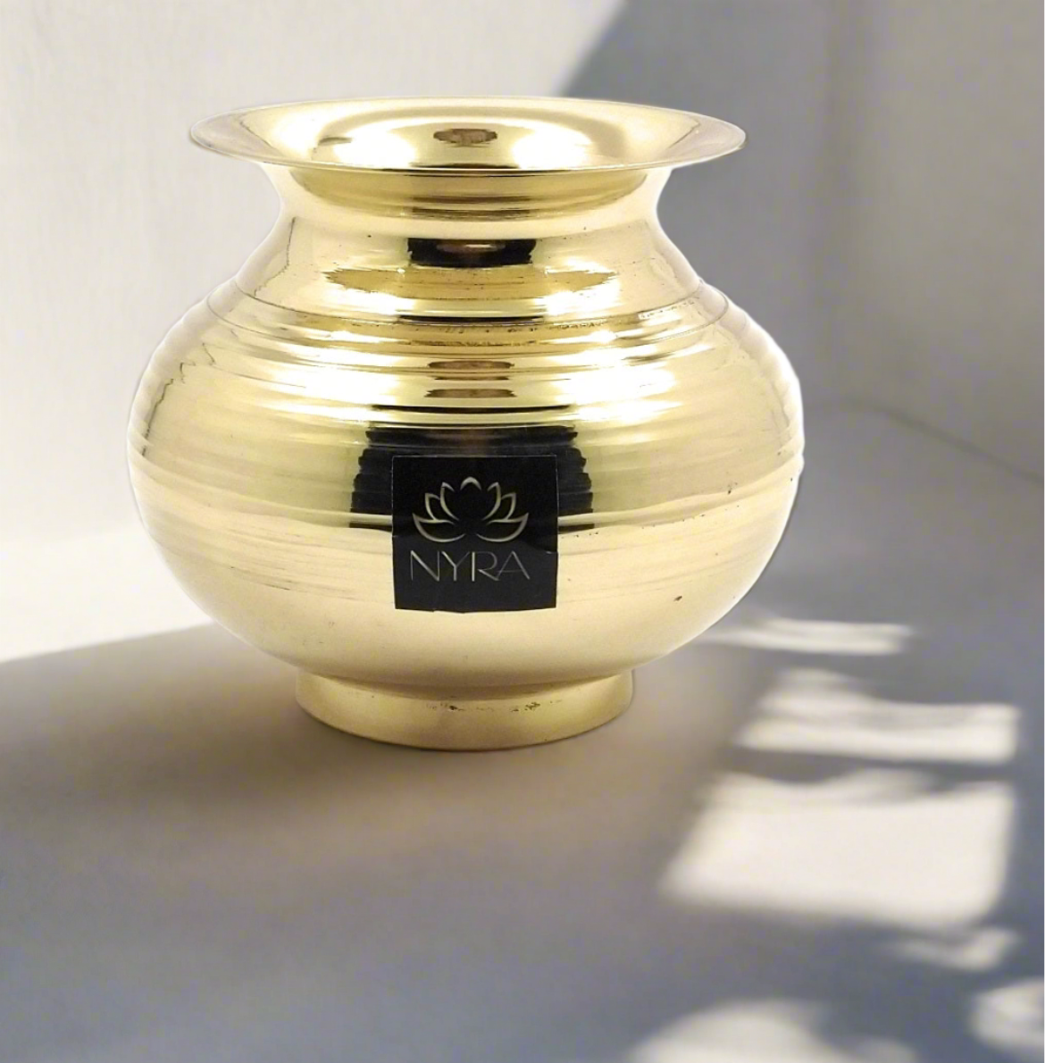 NYRA® Peetal Brass Designer, Glossy Finish Heavy Water Storage Lota Gu ...