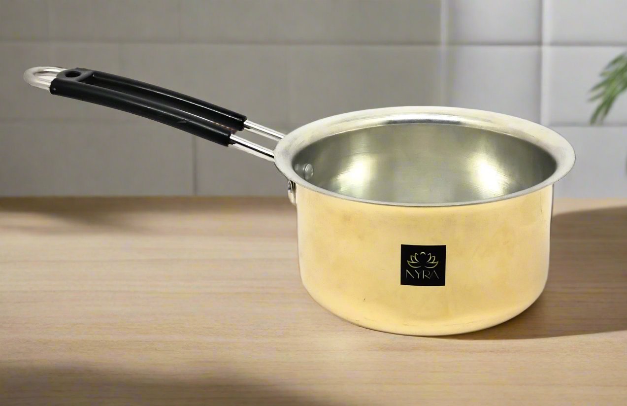Premium Brass Sauce Pan/Tapeli/Patila with Tin/Kalai Coating – Nyra ...