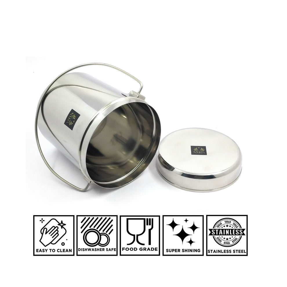 Stainless Steel Milk Pot with Lid (Dolchi/Barni) – Glossy finish, Rust ...