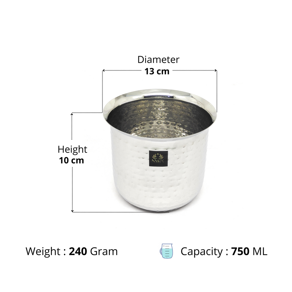 Premium Stainless Steel Hammered Deep Water Gunj - 6 Sizes – Nyra ...