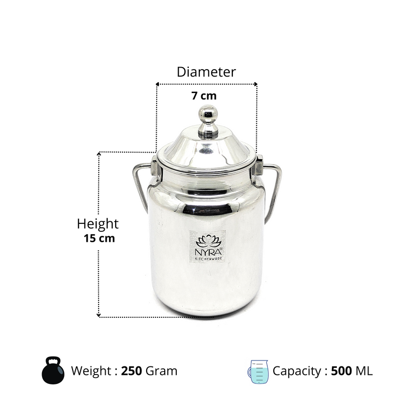 Stainless Steel Barni Milk Can/Container With An Upper Lid Dolchi For ...