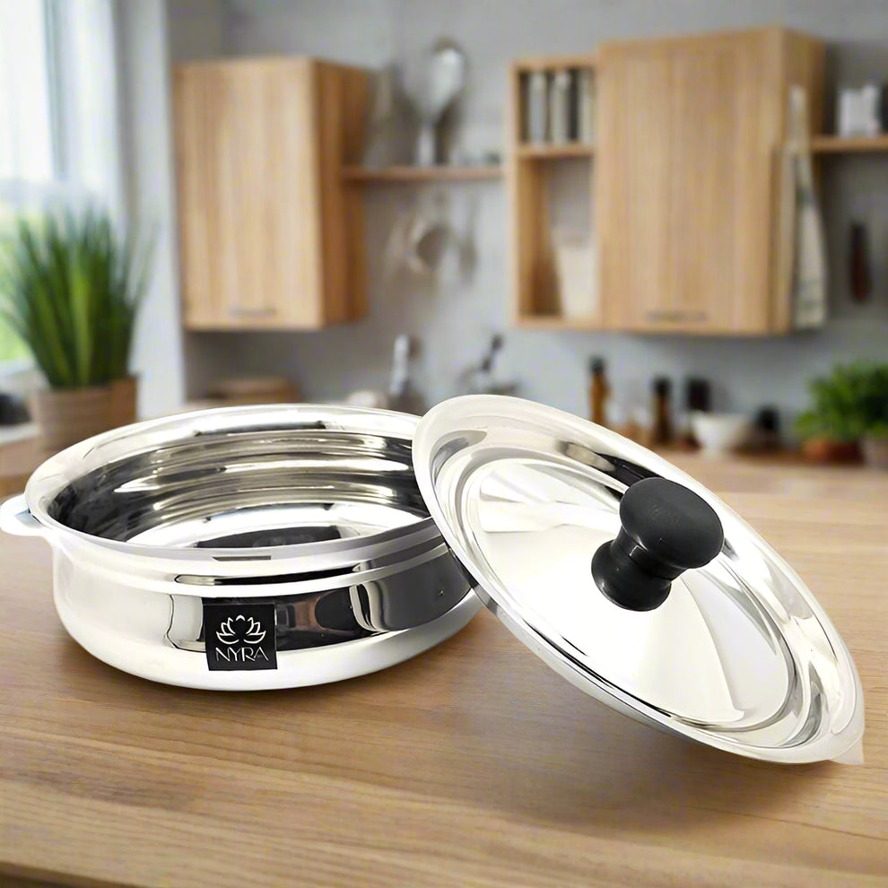 Stainless Steel Biryani Handi with Lid & PVC Knob - Cooking Handi ...