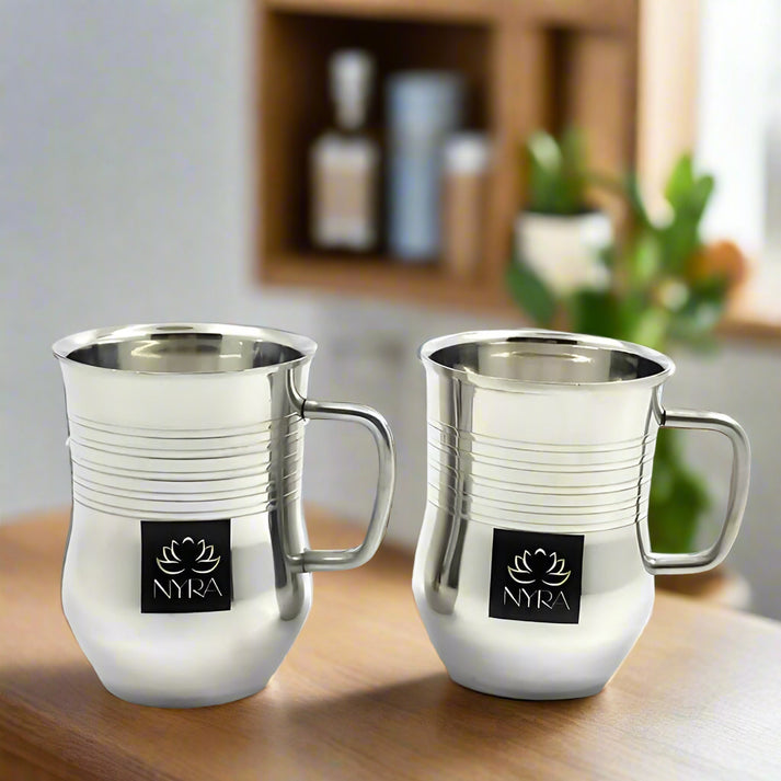 Stainless-Steel Glossy Ringer Finish Riveted Handle Cup Set of 2 piece ...