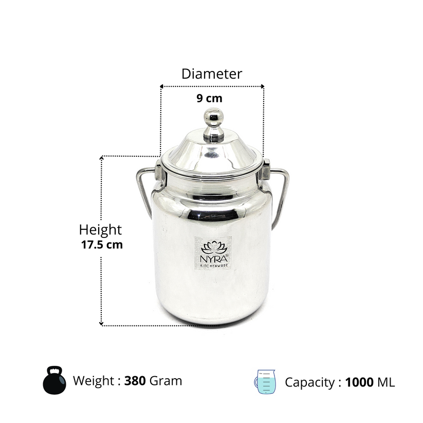 Stainless Steel Barni Milk Can/Container With An Upper Lid Dolchi For ...