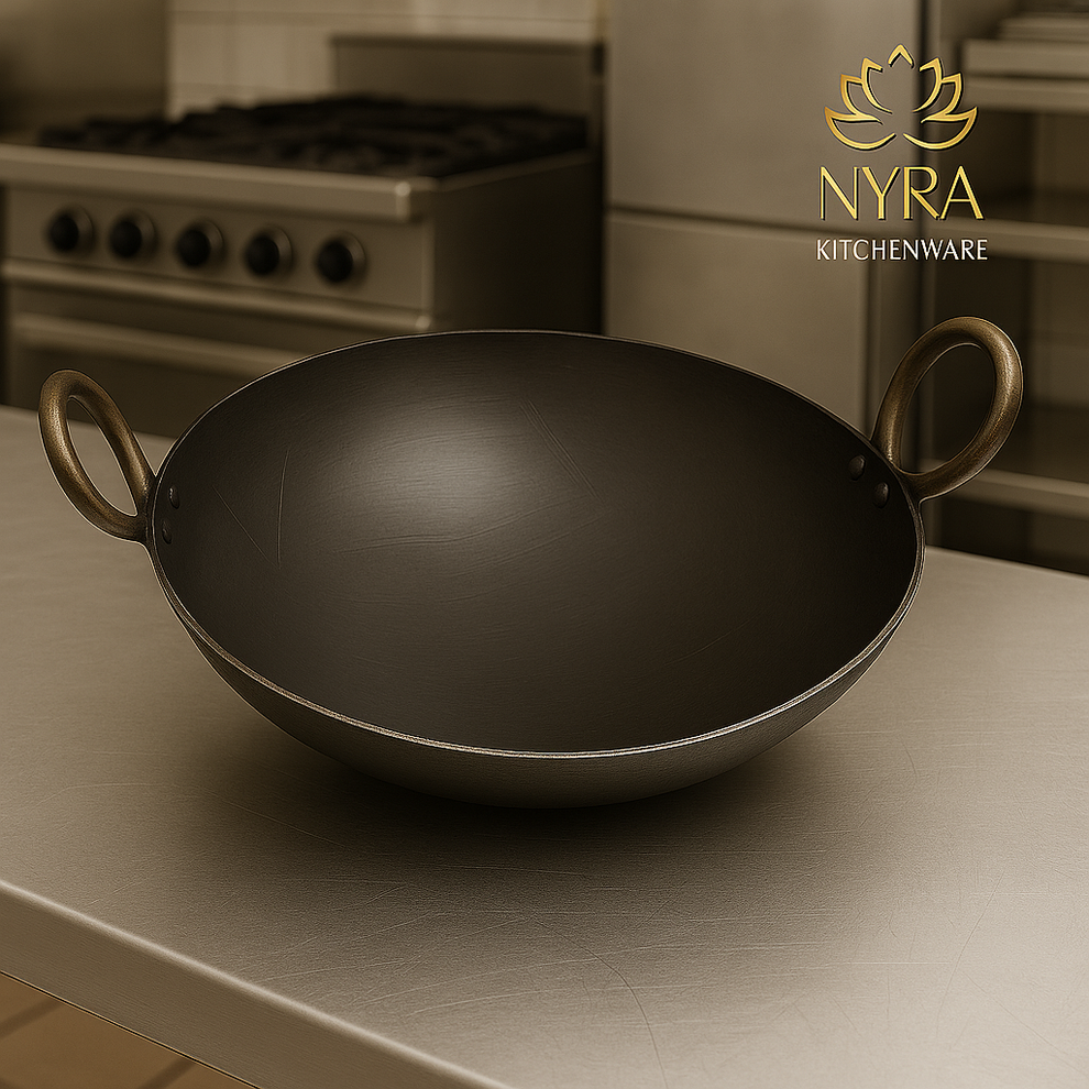 NYRA Commerciali Iron Kadhai - Professional Wok for Hotels & Catering – Nyra® Kitchenware