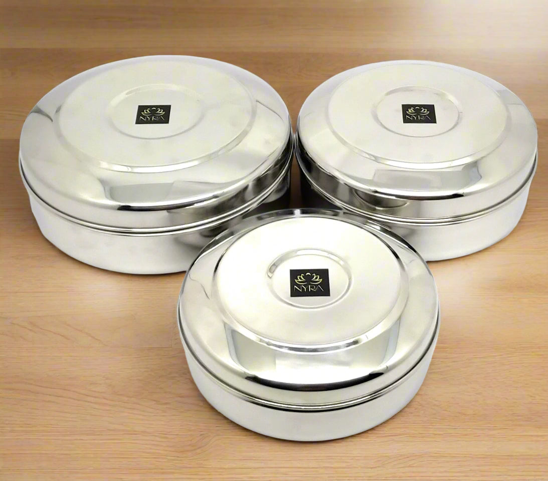 Stainless Steel Chapati Box Set | Multipurpose Kitchen Storage ...