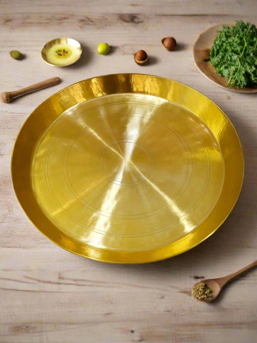 Pure Brass/Peetal Thali | Premium Kitchen & Dining by Nyra Kitchenware ...