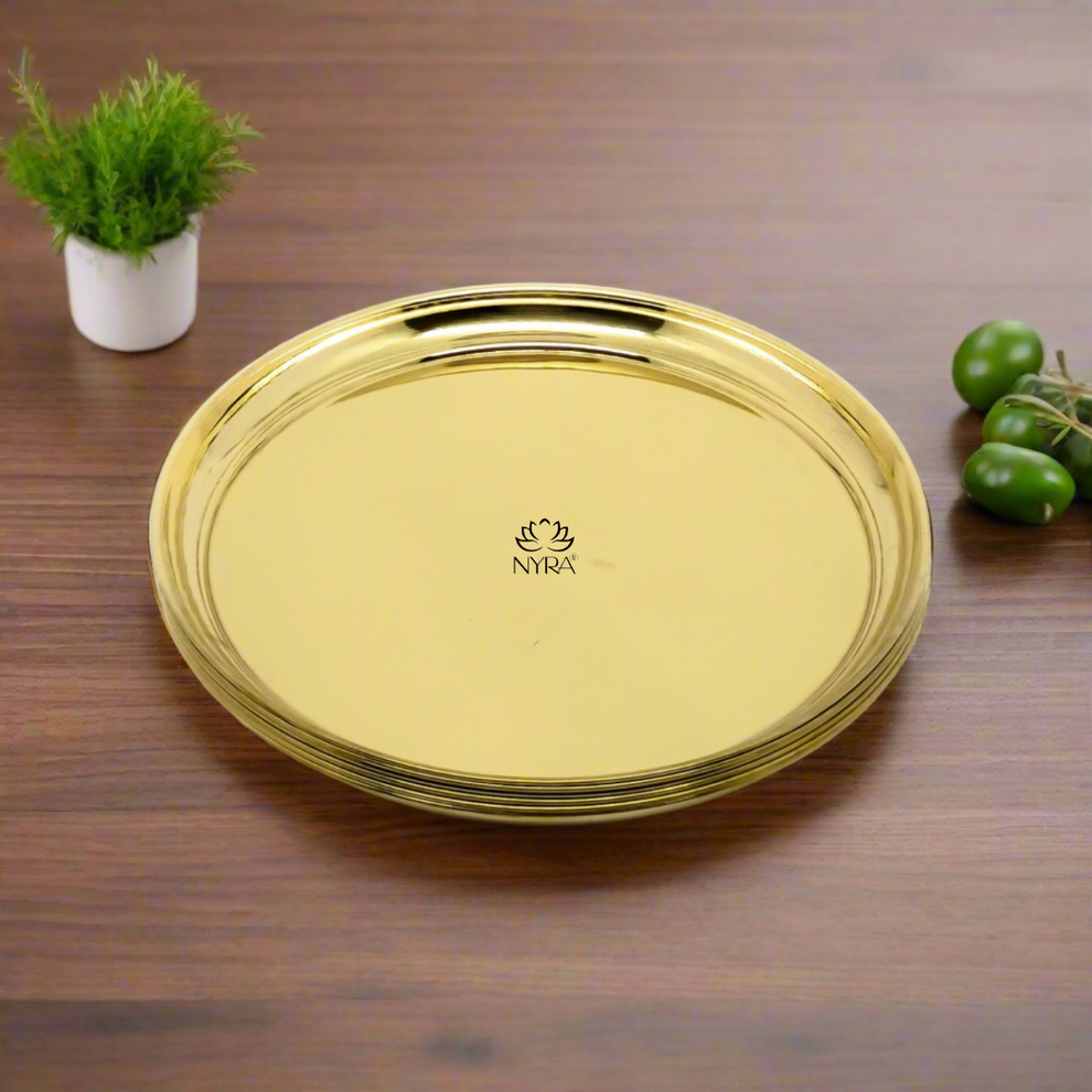 Pure Brass/Peetal Thali | Premium Kitchen & Dining by Nyra Kitchenware ...