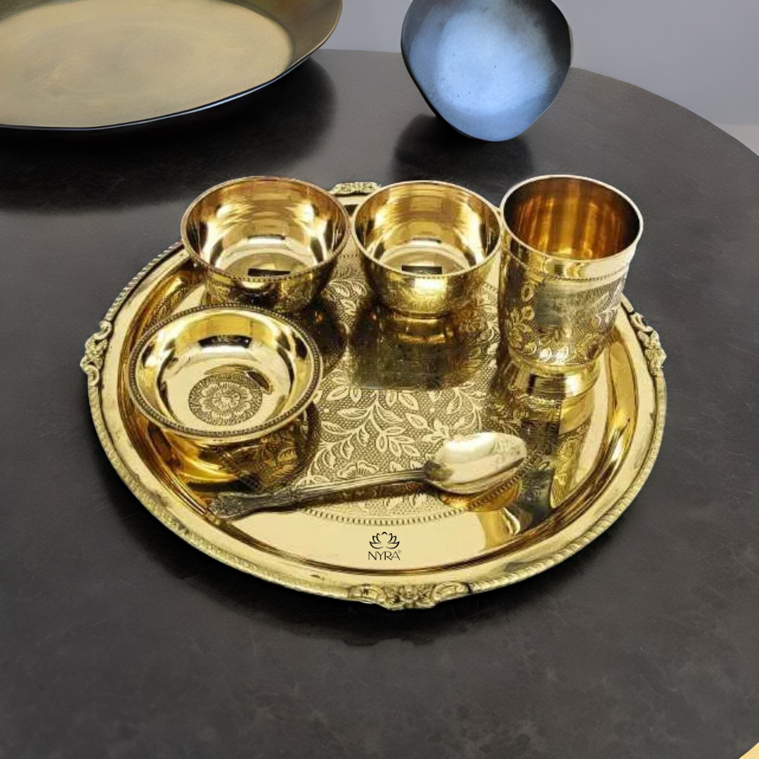 Pure Brass/Peetal Dinner Set | Premium Kitchen & Dining by Nyra ...