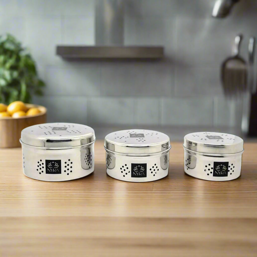 Stainless Steel Coriander Storage Box with Air Ventilation Holes | Dha ...