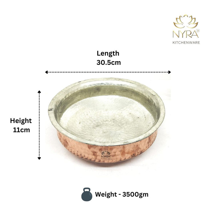 Premium Hammered Copper Lagan with Kalai Coating - Cooking Pot – Nyra ...