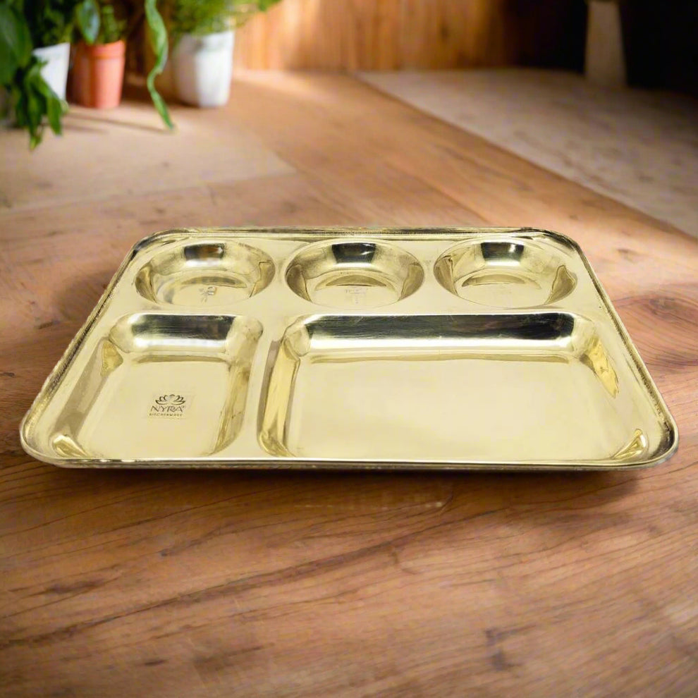 Pure Brass/Peetal Sectioned Thali | Premium Tableware & Serveware by ...